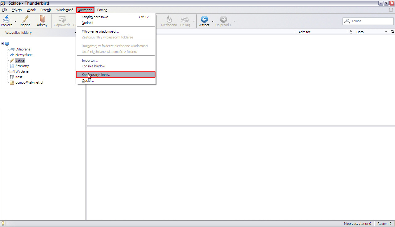 Mozilla Thunderbird - konfiguracja programu pocztowego